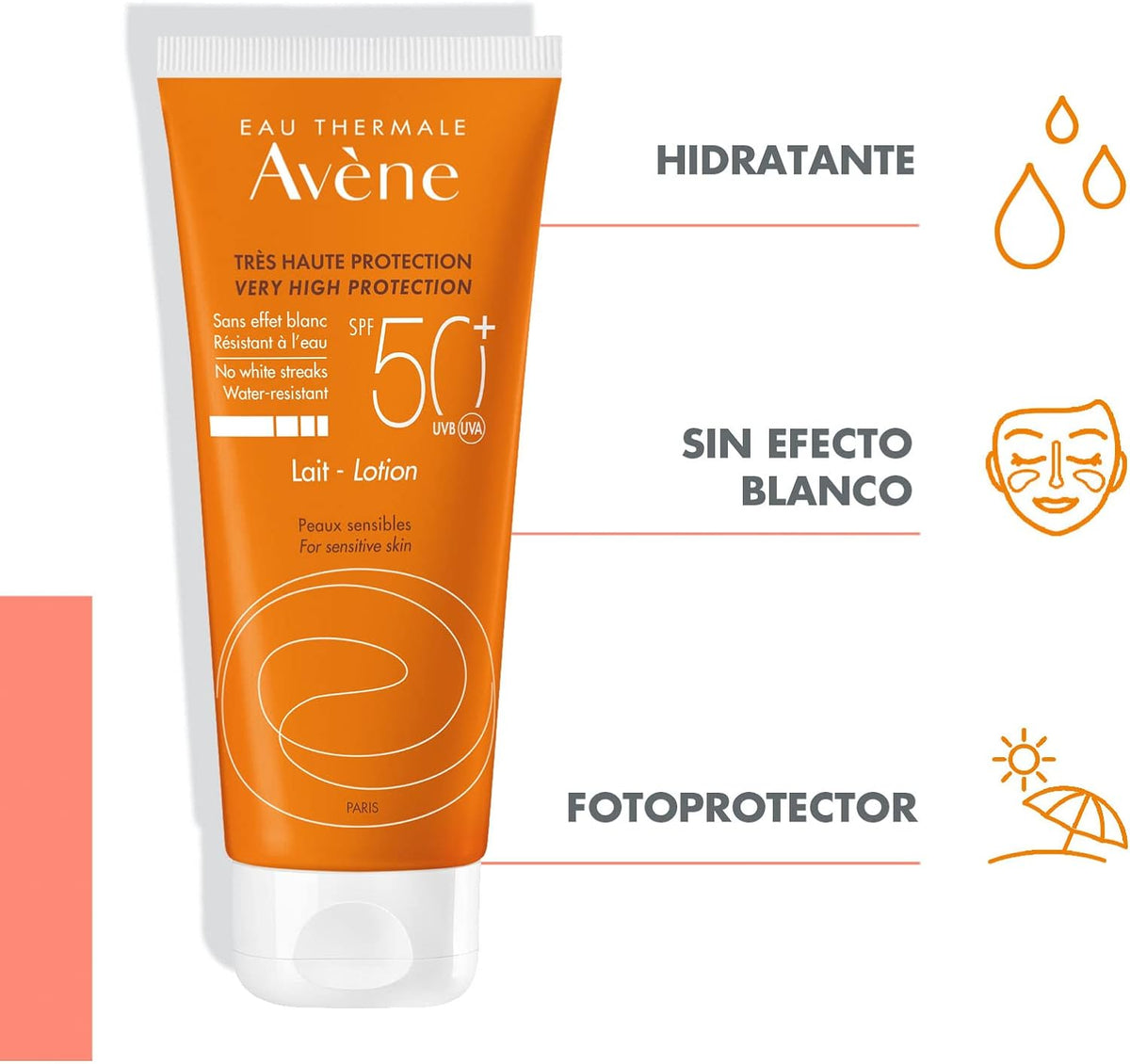 AVÈNE Leche Corporal Adultos, Alta Protección Solar FPS 50, 100ml ...