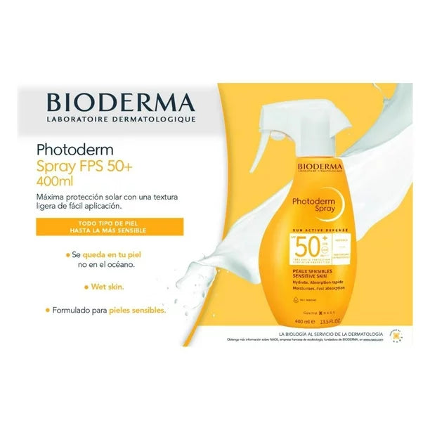 BIODERMA Protector Solar Para la Familia Photoderm Spray FPS 50, 400ml ...