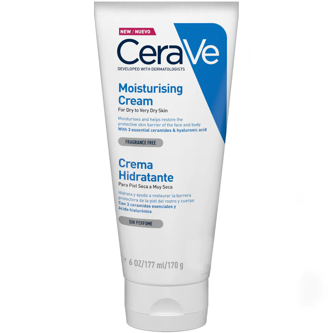 CERAVE Crema Hidratante para Rostro y Cuerpo, Piel Seca a Muy Seca, 17 ...