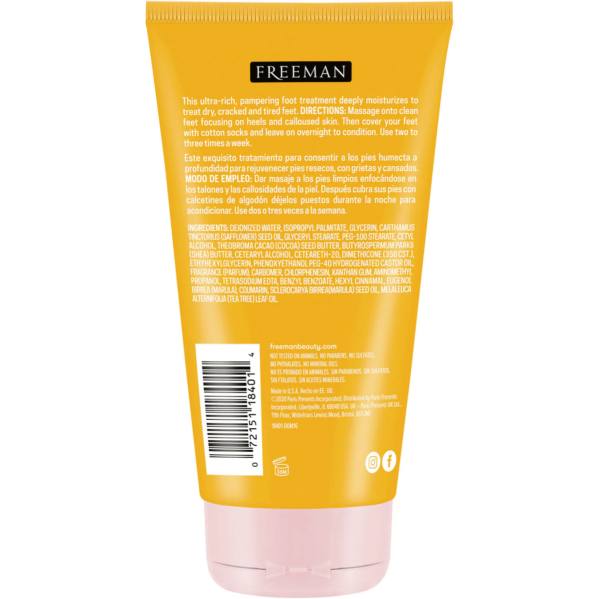 FREEMAN Flirty Feet Overnight Foot Treatment Marula Oil & Cocoa Butter ...