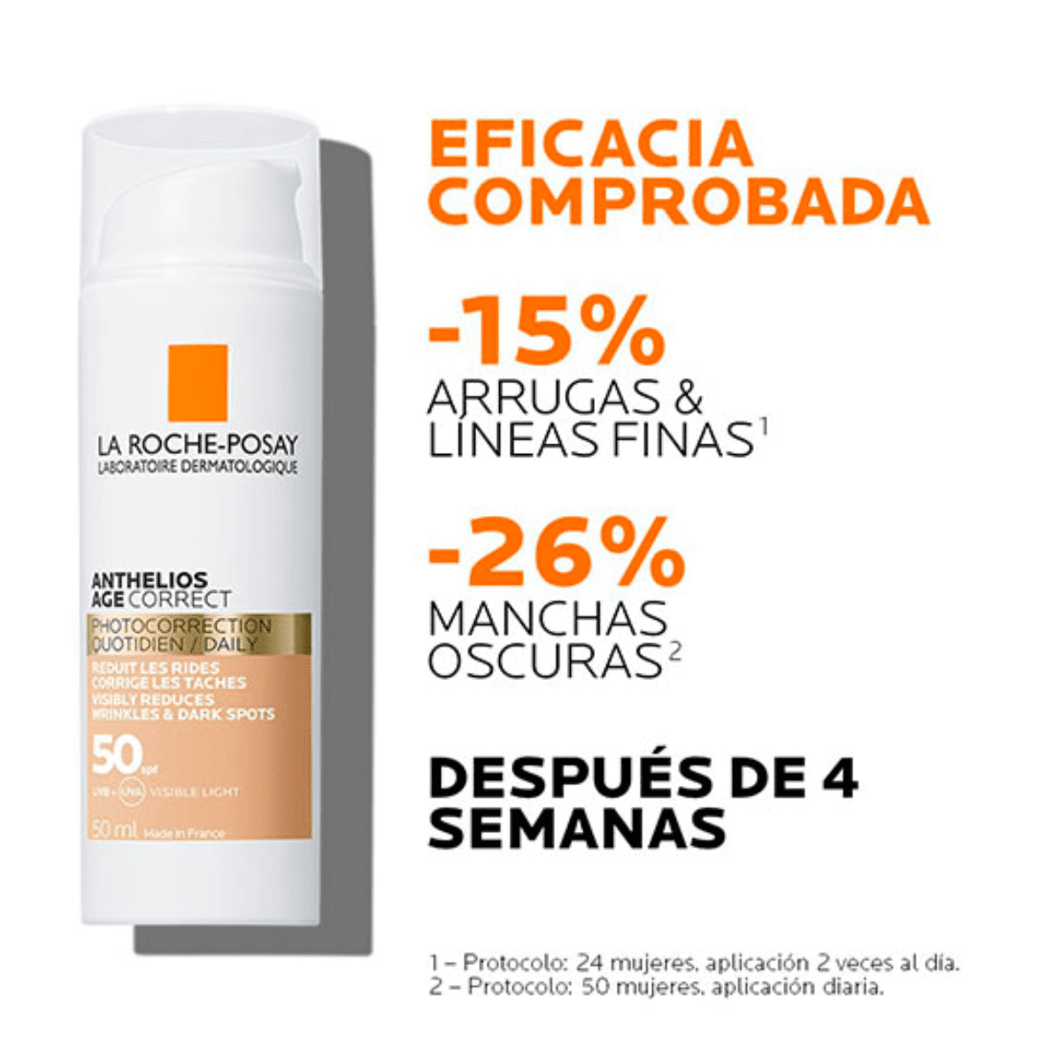 LA ROCHE POSAY Anthelios Age Correct FPS50+ Protector Solar Anti-Edad ...
